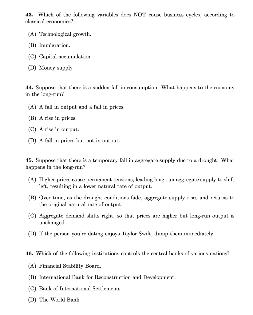 Solved 43. Which of the following variables does NOT cause | Chegg.com