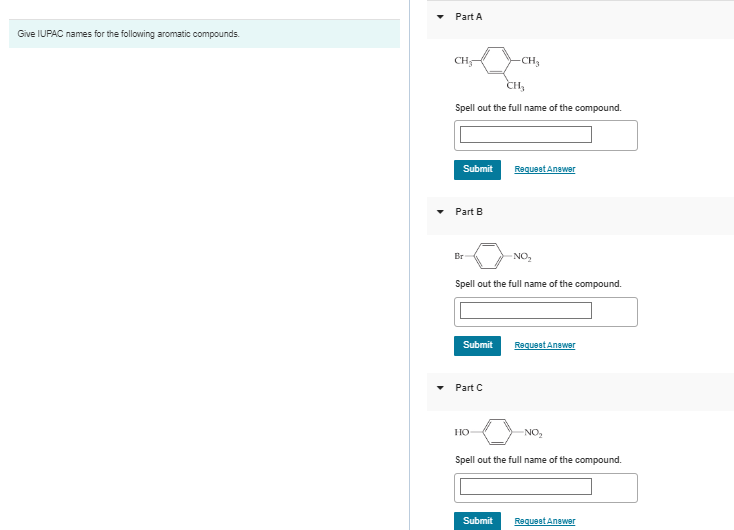 Solved Give IUPAC names for the following aromatic | Chegg.com