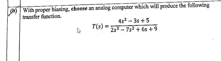 With proper biasing, choose an analog computer which | Chegg.com
