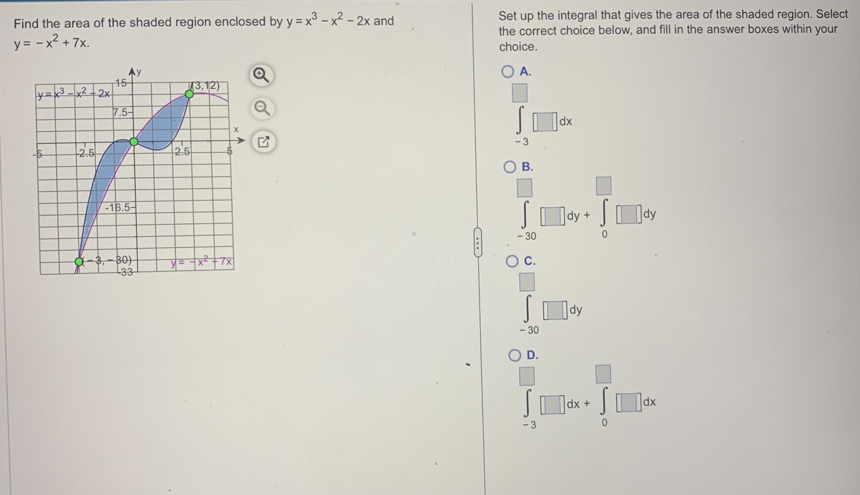 Solved Find the area of the shaded region enclosed by | Chegg.com