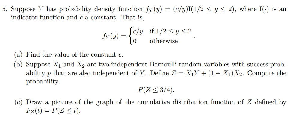 Suppose Y has probability density function | Chegg.com
