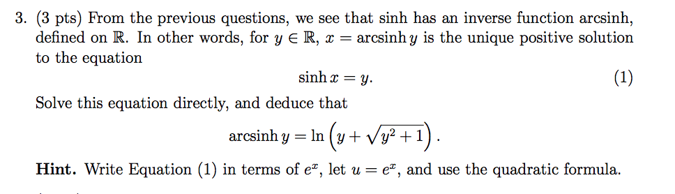 Solved Exercise Iii Hyperbolic Substitutions The Goal Of