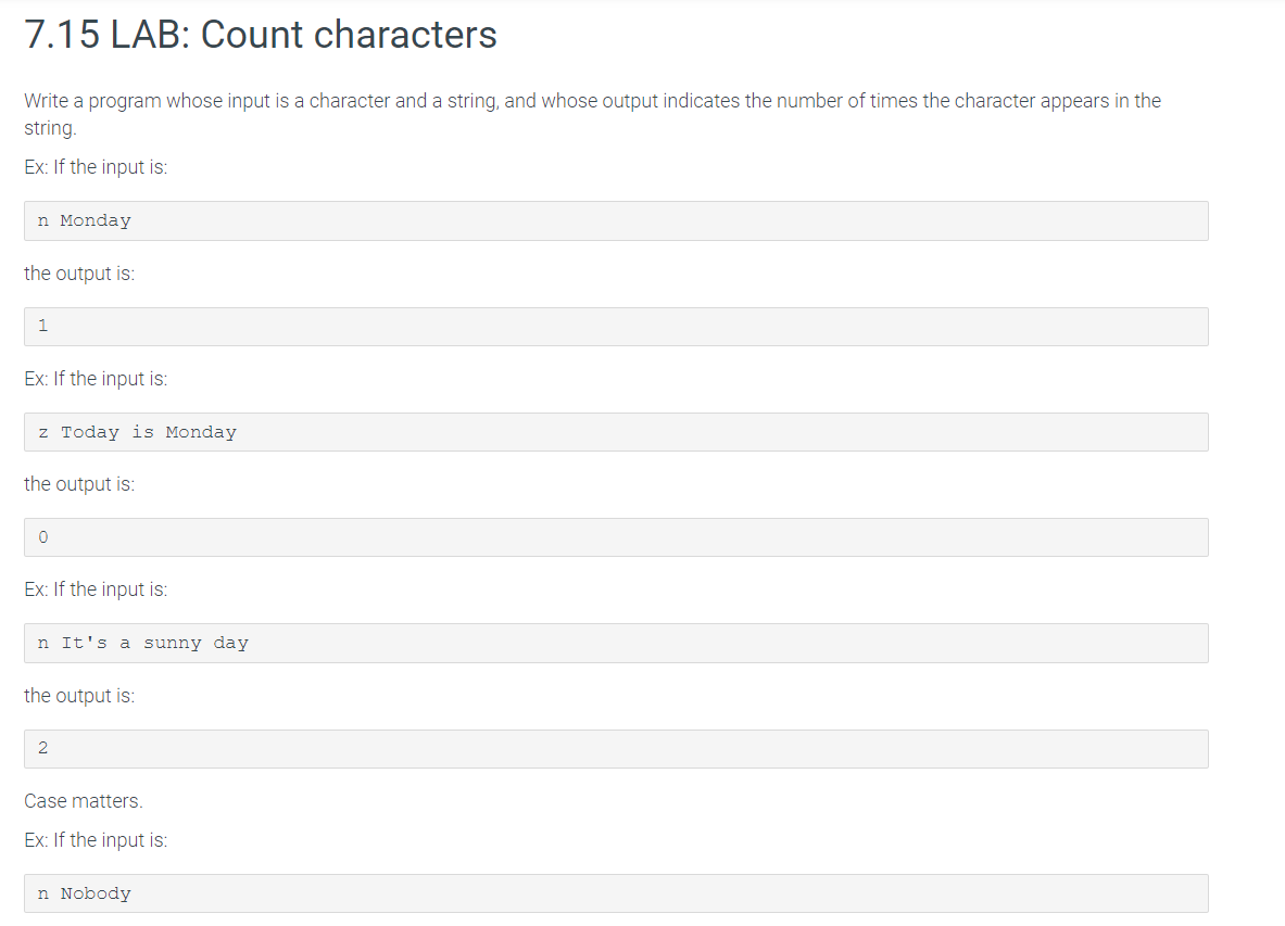 Solved: 7.15 LAB: Count Characters Write A Program Whose I... | Chegg.com