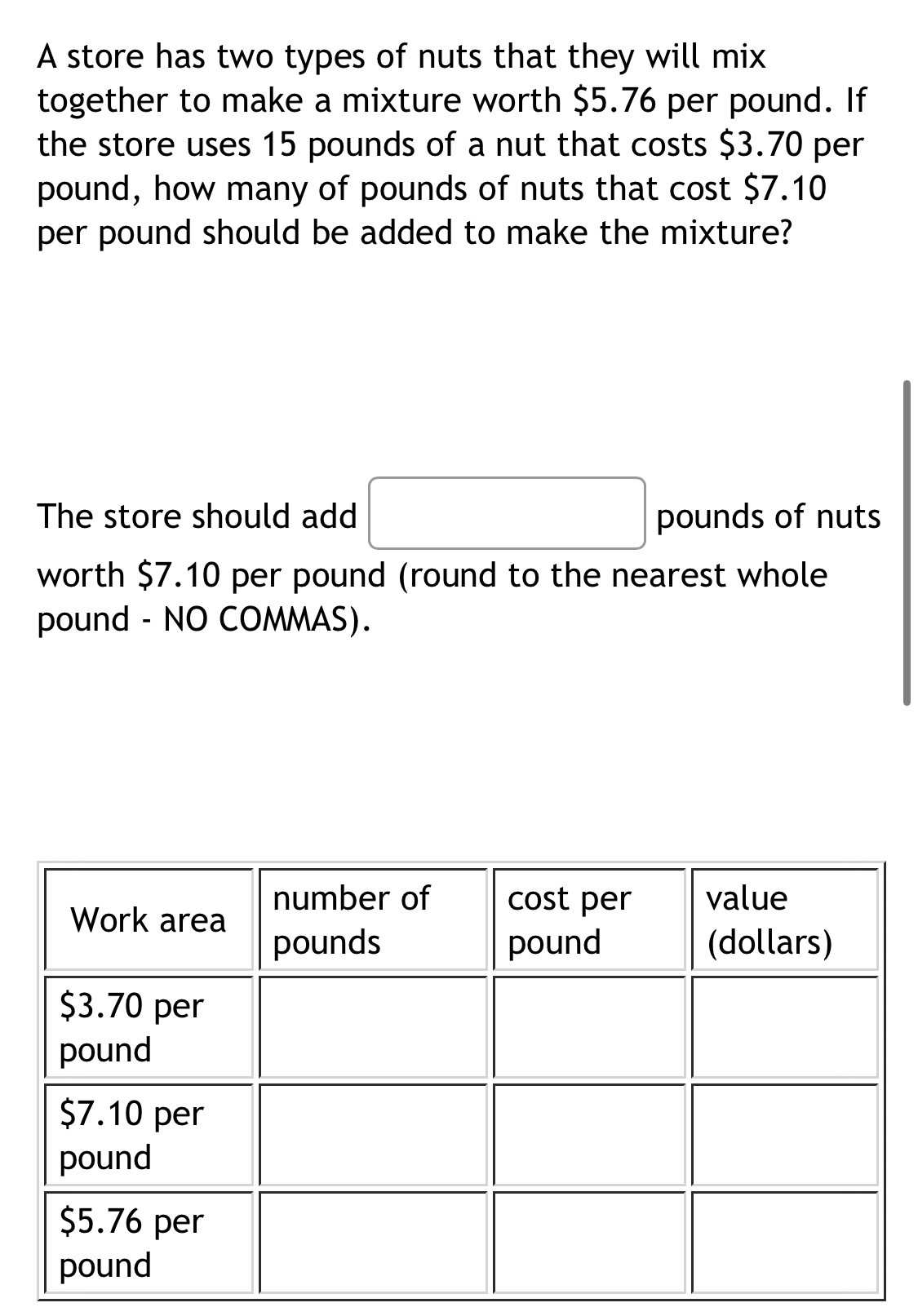 Solved A store has two types of nuts that they will mix | Chegg.com