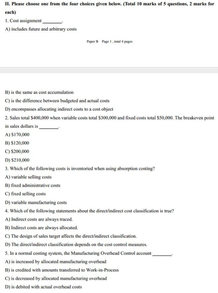 Solved Only a few choice questions and l need these answers | Chegg.com