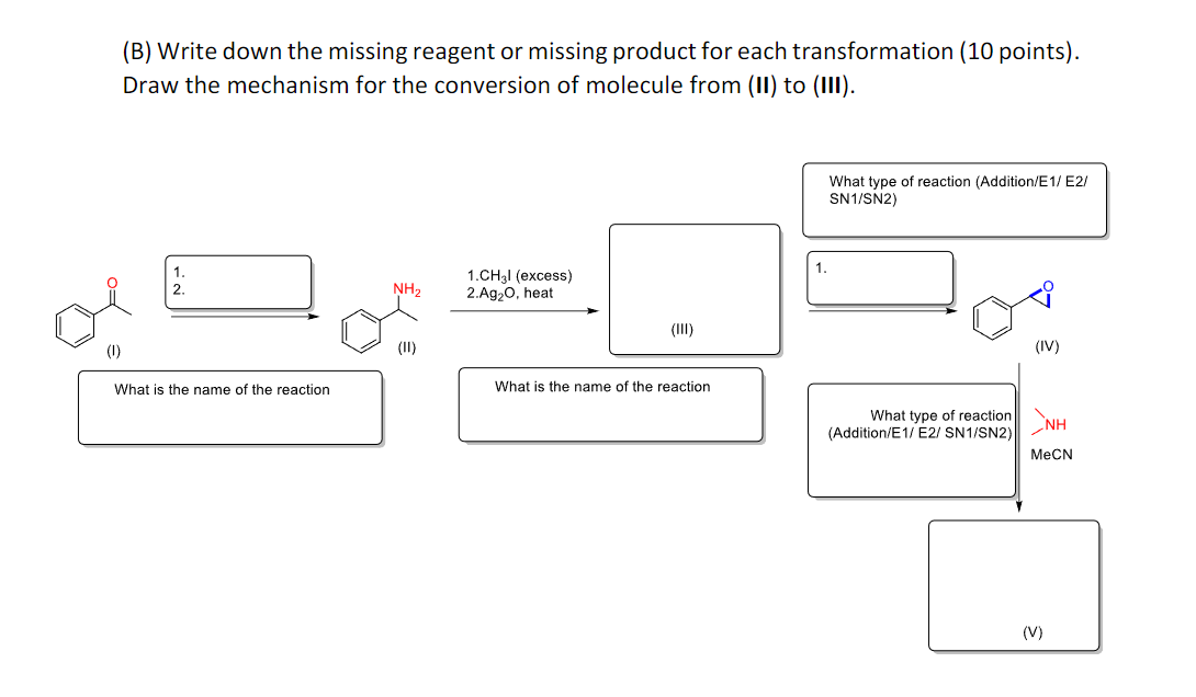 Solved Write down the missing reagent or missing product for | Chegg.com