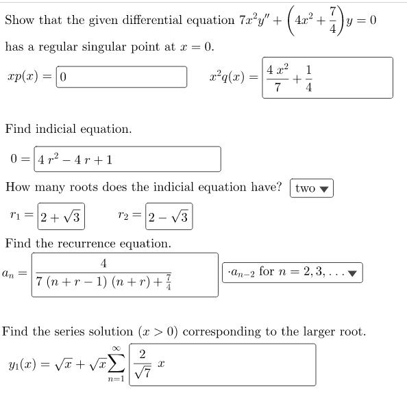 Solved Show that the given differential equation 7a²y" + | Chegg.com