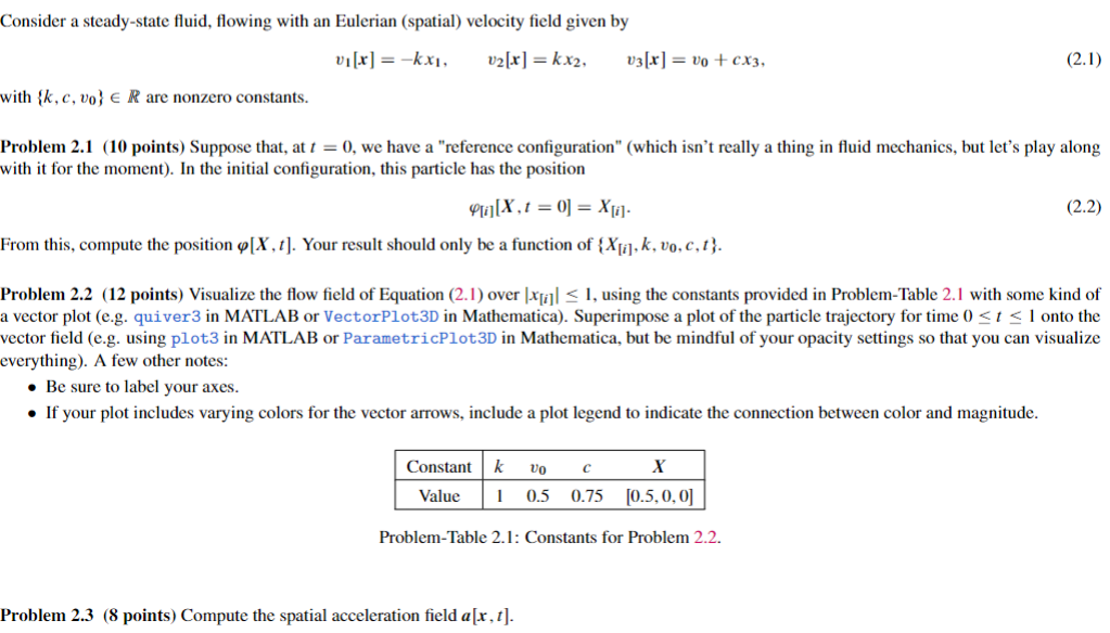 Consider a steady-state fluid, flowing with an | Chegg.com