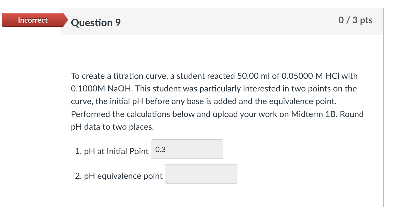 Solved To create a titration curve, a student reacted | Chegg.com