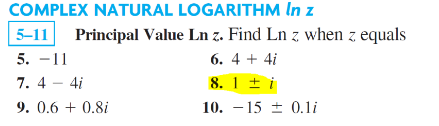 Solved 5-11 Principal Value Lnz. Find Lnz when z equals 5. | Chegg.com