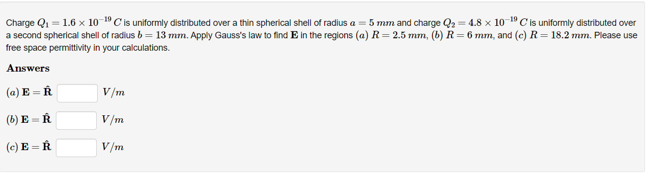 Solved Charge Q1=1.6×10−19C is uniformly distributed over a | Chegg.com