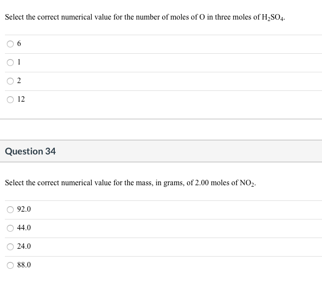 Solved Select the correct numerical value for the number of | Chegg.com