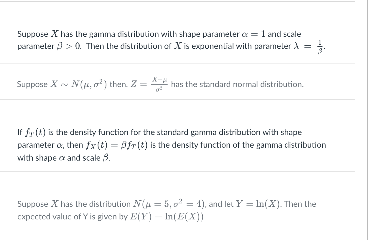 Solved Suppose X Has The Gamma Distribution With Shape