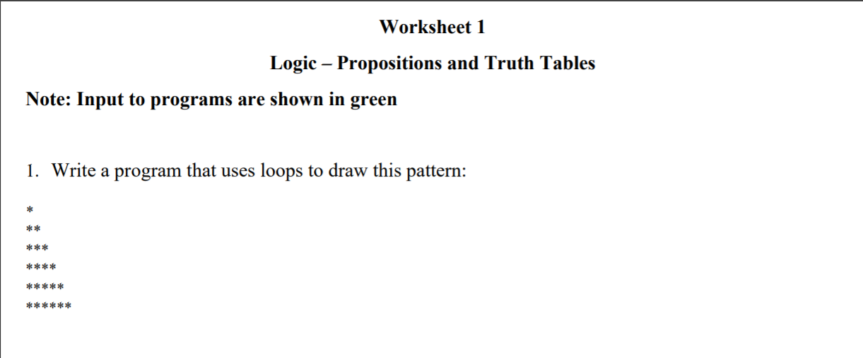 Solved Worksheet 1 Logic – Propositions and Truth Tables | Chegg.com