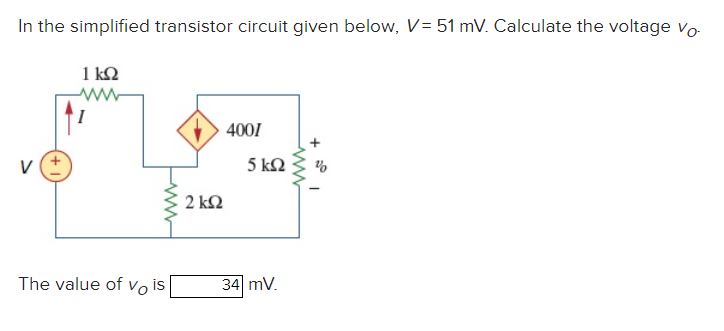 Solved In the simplified transistor circuit given below, | Chegg.com
