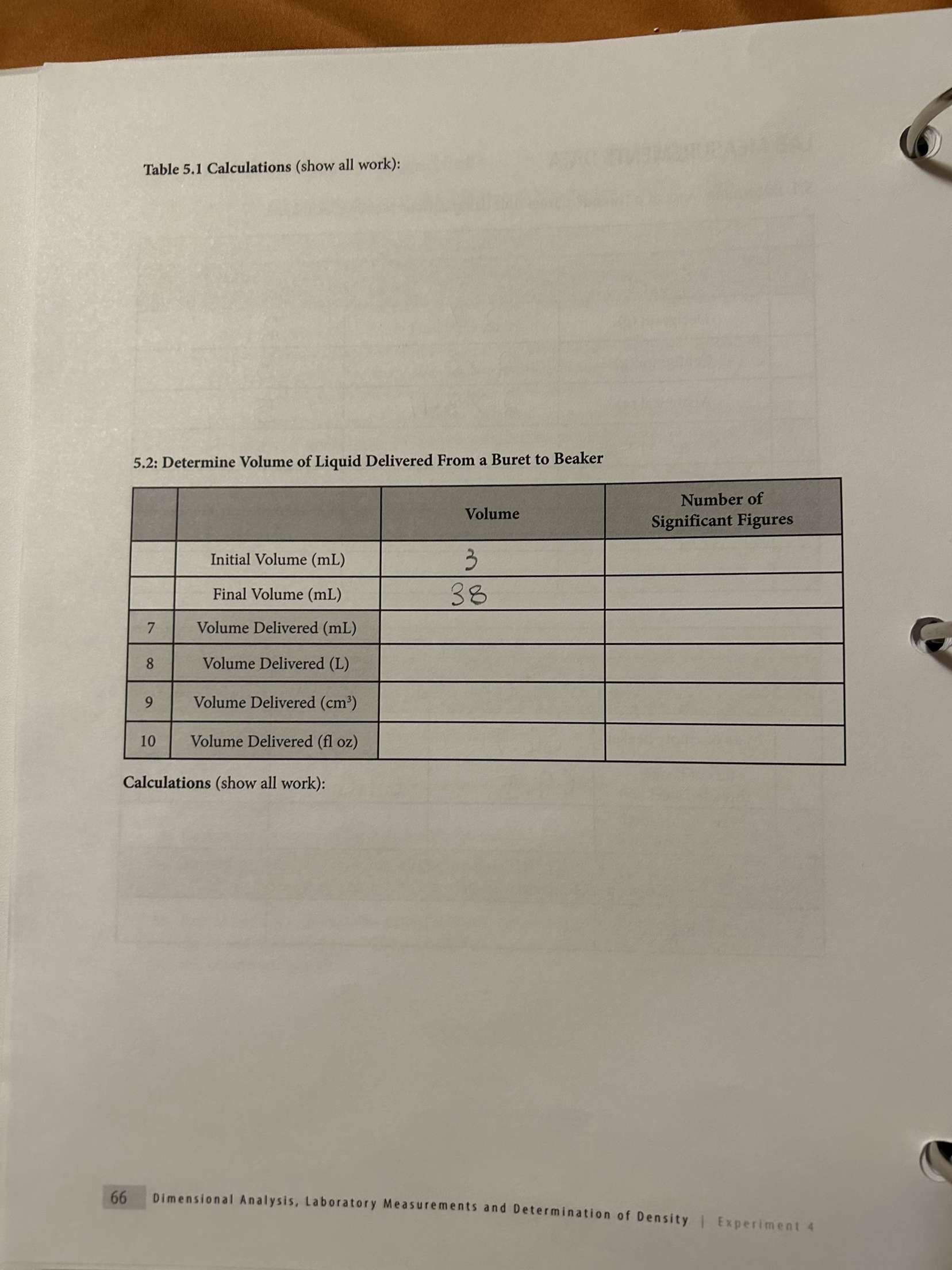 6.3: Determining the Density of Unknown Liquid | Chegg.com