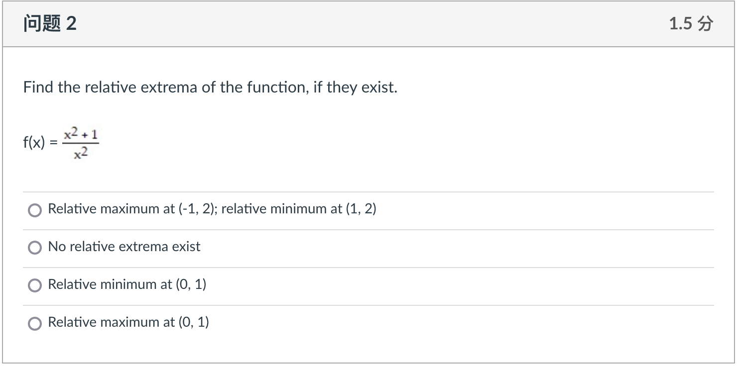 Solved Find the relative extrema of the function, if they | Chegg.com