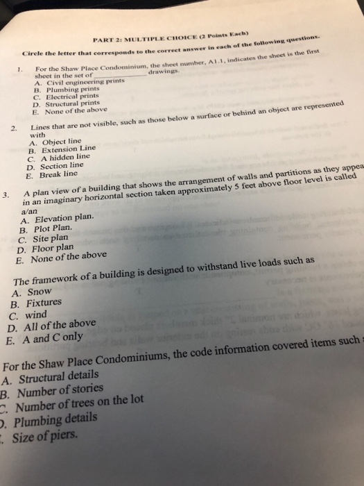 Solved PART 2: MULTIPLE CHOICE (2 Points Each) ponds to the | Chegg.com