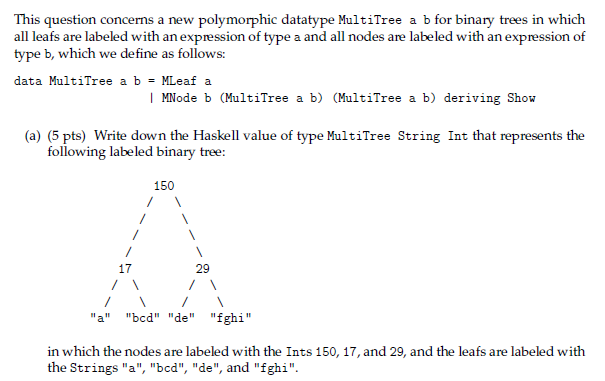 Solved This question concerns a new polymorphic datatype | Chegg.com