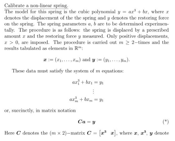 Calibrate a non-linear spring. The model for this | Chegg.com