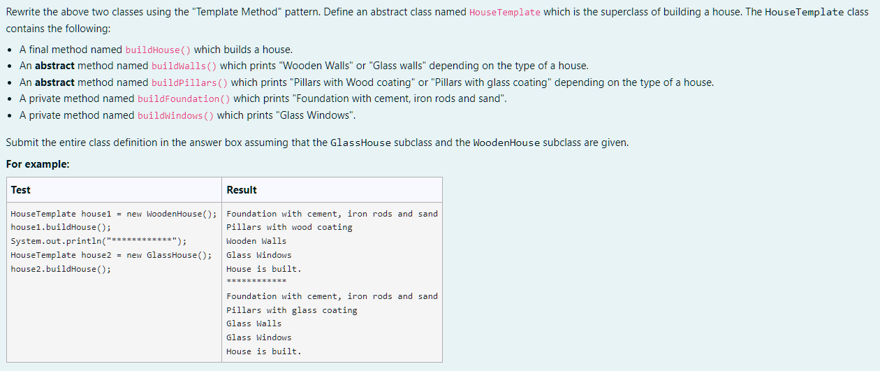 Solved Template Method is a behavioral design pattern that | Chegg.com