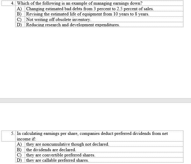 Solved 4. Which of the following is an example of managing | Chegg.com