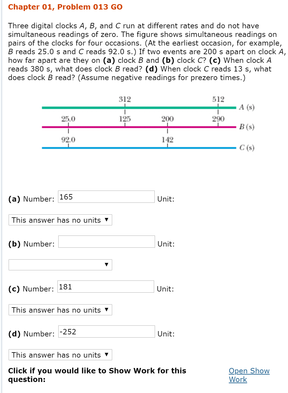 Solved Chapter 01, Problem 013 GO Three digital clocks A, B, | Chegg.com