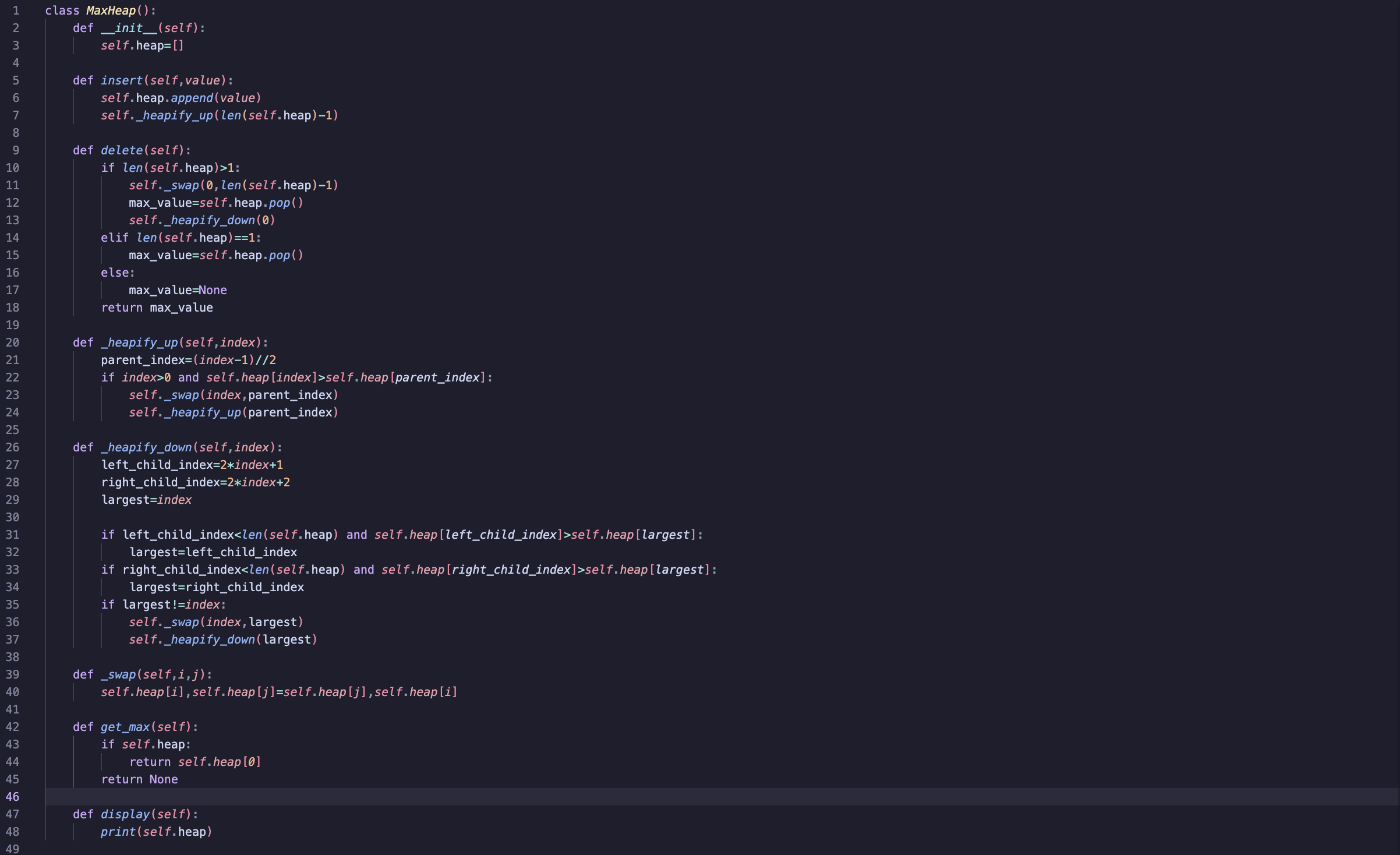 Edit the following python class to create a Min Heap | Chegg.com