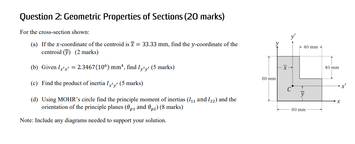 Solved Question 2: Geometric Properties of Sections (20 | Chegg.com