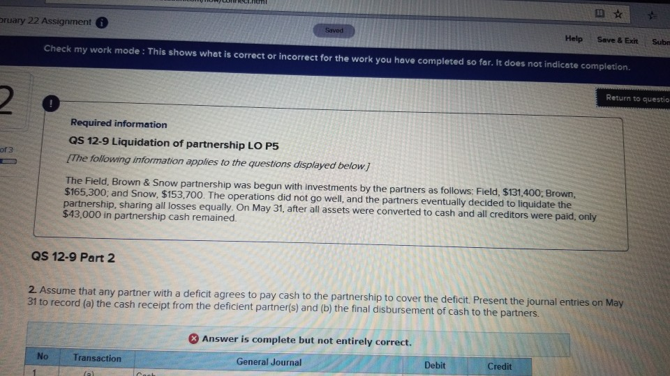 Solved oruary 22 Assignment Saved Help Save & Exit Subm | Chegg.com