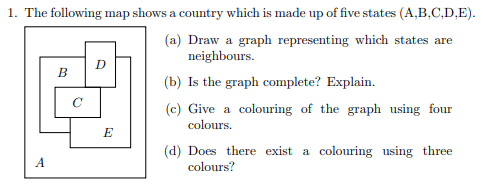 Solved 1. The following map shows a country which is made up | Chegg.com