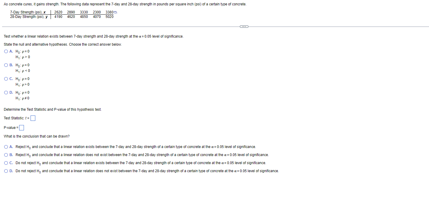 Solved Test Whether A Linear Relation Exists Between 7 Day