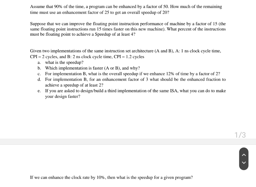 Solved Suppose that we can improve the floating point | Chegg.com