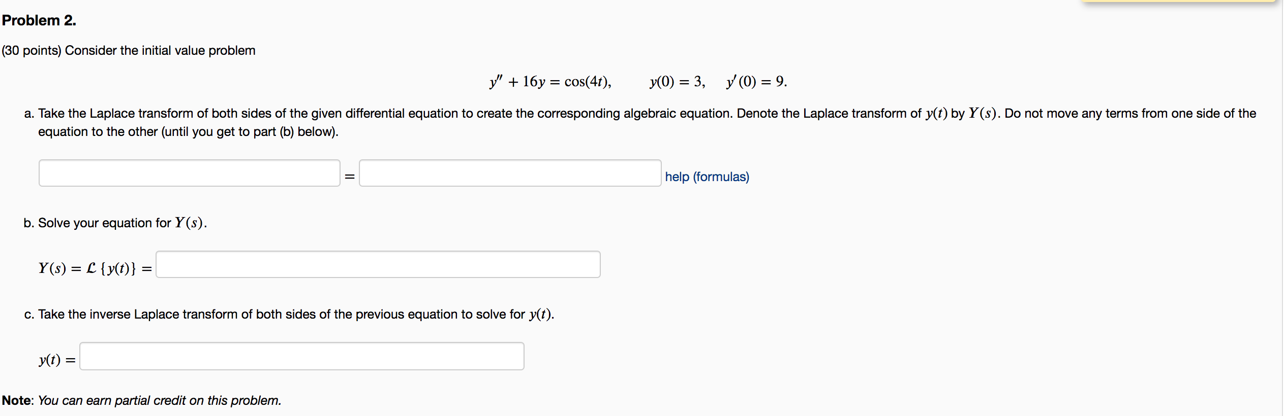 Solved Problem 2. (30 points) Consider the initial value | Chegg.com