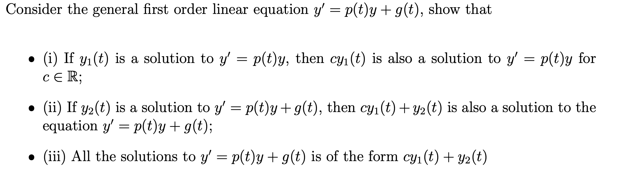 Solved Consider the general first order linear equation y' = | Chegg.com