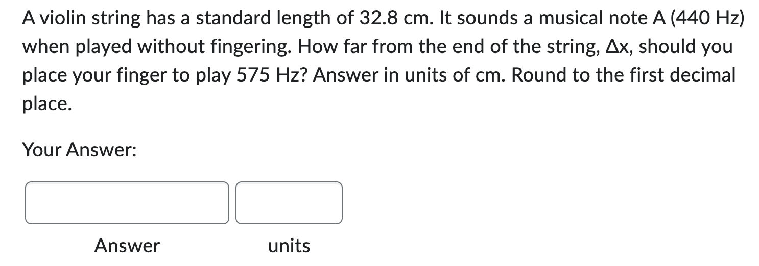 Solved A violin string has a standard length of 32.8 cm. It | Chegg.com