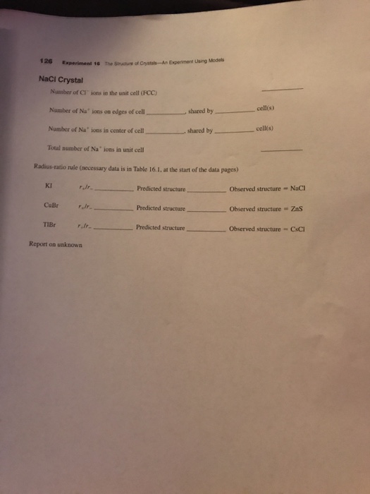 Solved Section Experiment 16 Data and calculations: The | Chegg.com