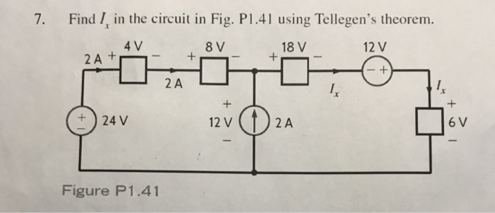 Solved Find I, in the circuit in Fig. Pl.41 using Tellegen's | Chegg.com