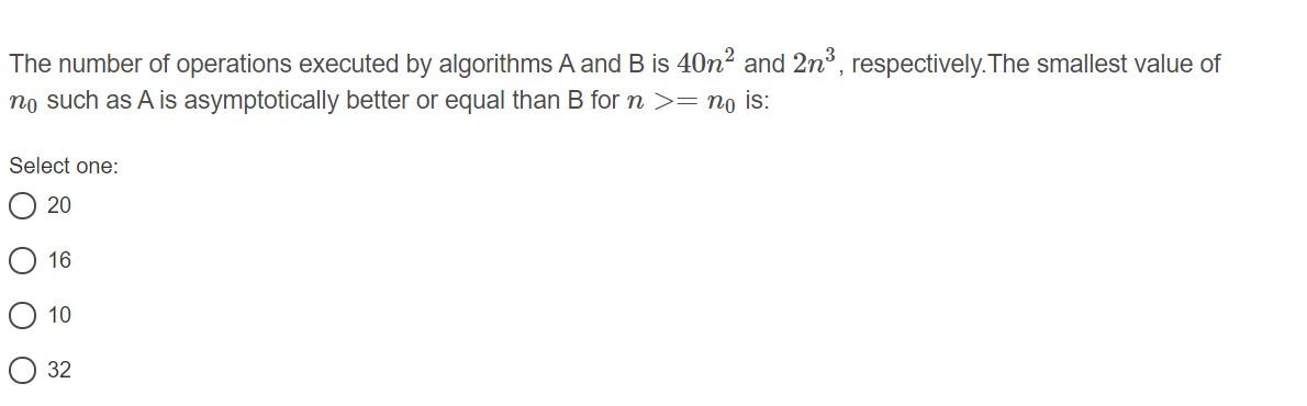 Solved The number of operations executed by algorithms A and | Chegg.com