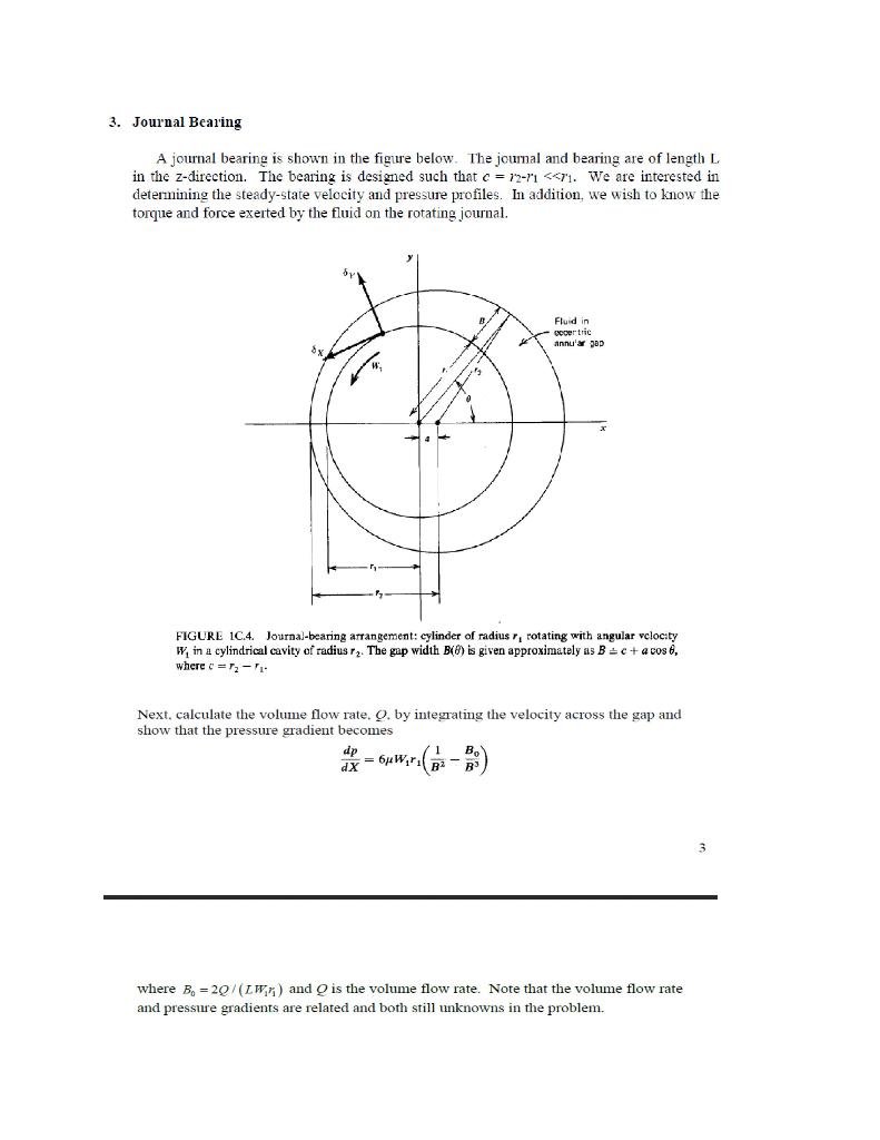 3. Journal Bearing A journal bearing is shown in the | Chegg.com