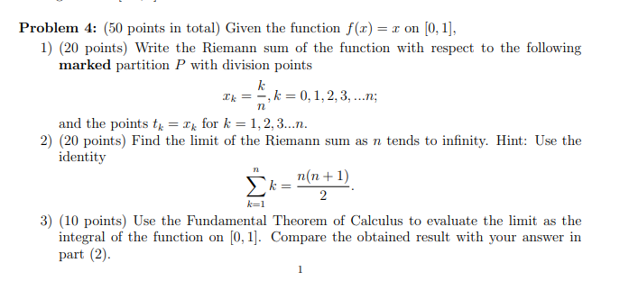 Solved Problem 4: (50 ﻿points in total) ﻿Given the function | Chegg.com
