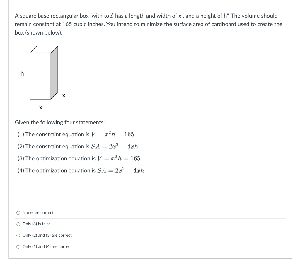 Solved Given the following statements regarding derivatives: | Chegg.com