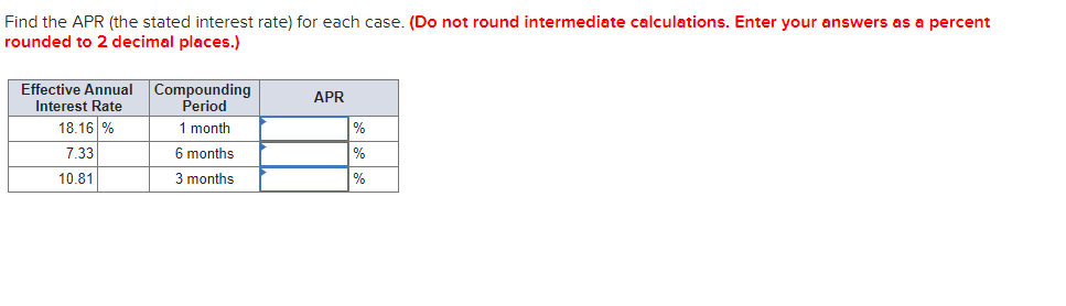 Solved Find the effective annual interest rate for each | Chegg.com