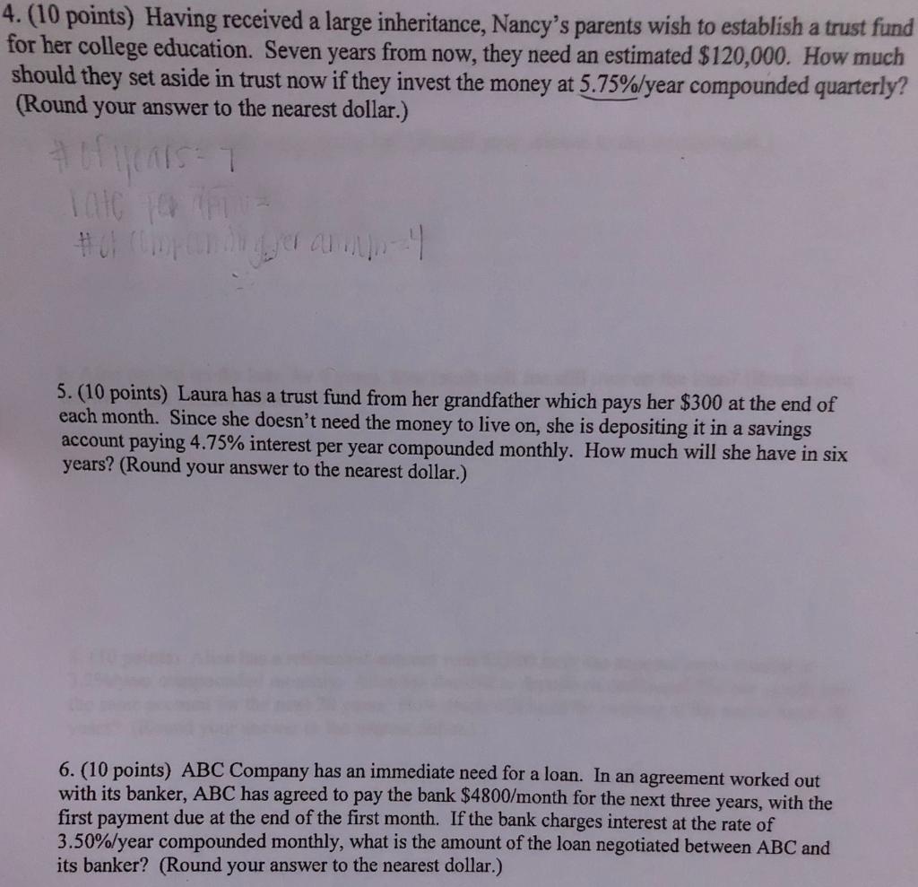 Solved 4.(10 points) Having received a large inheritance, | Chegg.com