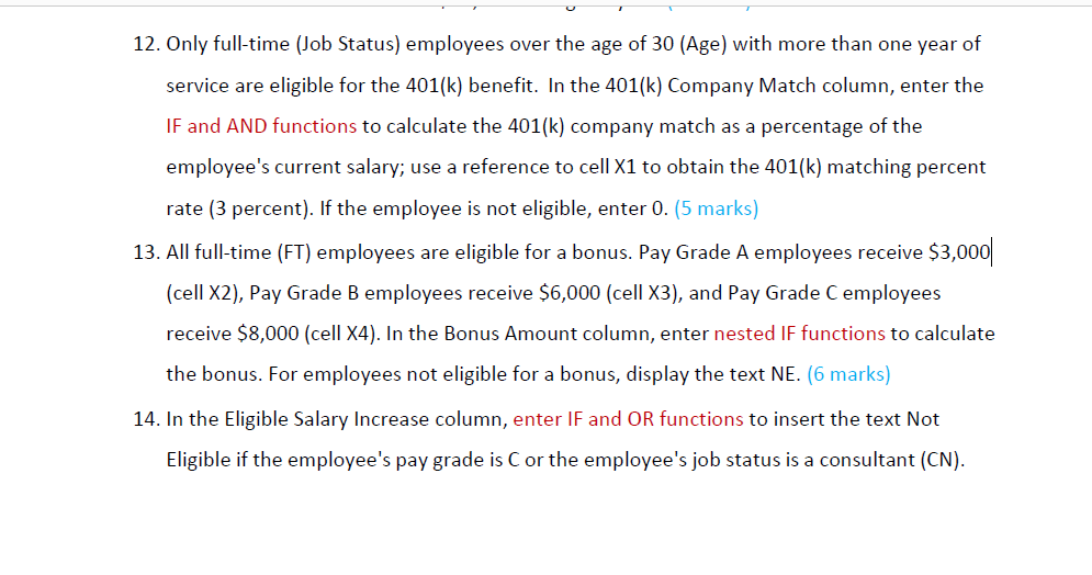 12. Only full-time (Job Status) employees over the | Chegg.com