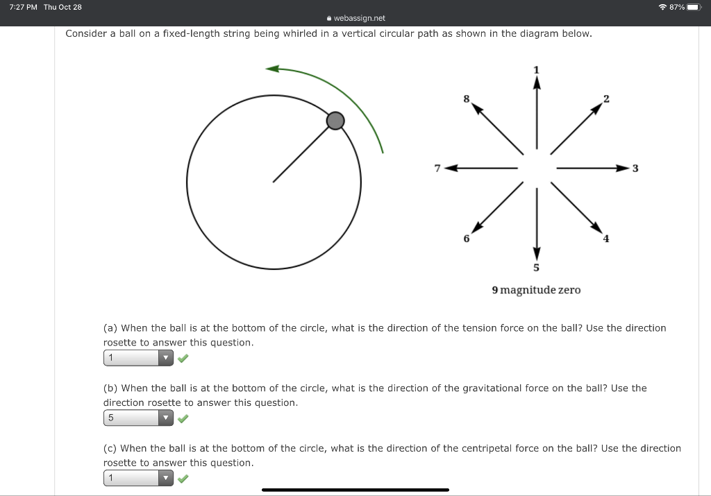 7:27 PM Thu Oct 28 87% 0 homework 8 phys rev 4A X C'R | Chegg.com