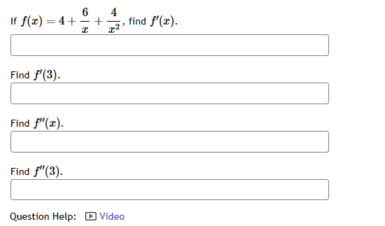 Solved If f(x)=4+6x+4x2, ﻿find f'(x). | Chegg.com