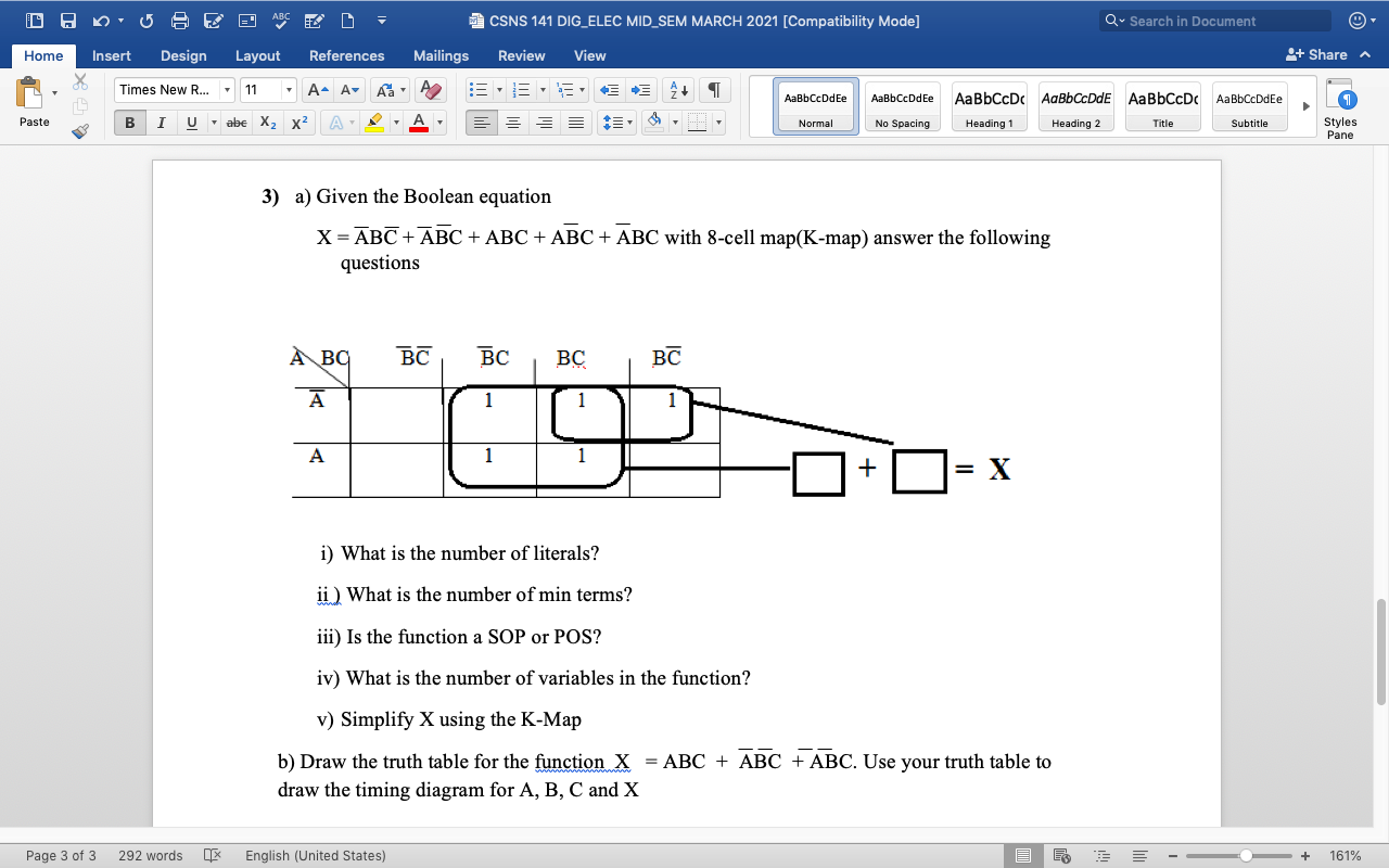 Solved Dop 5 6 CSNS 141 DIG_ELEC MID_SEM MARCH 2021 | Chegg.com