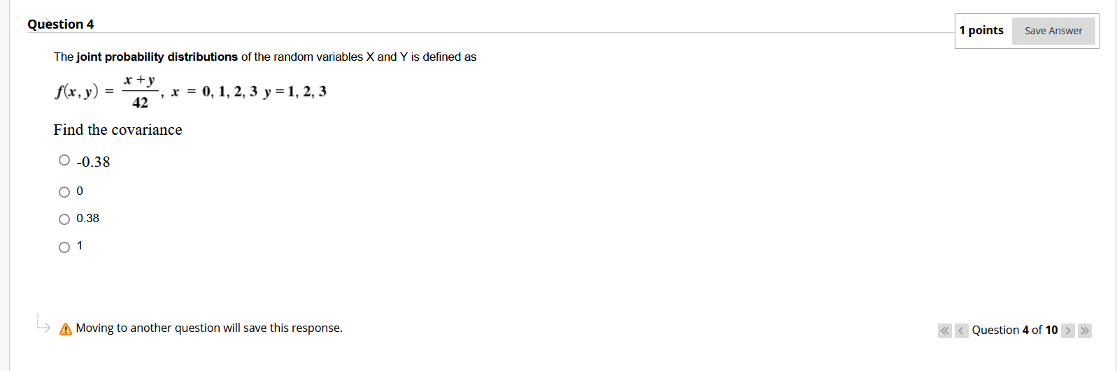 Solved The joint probability distributions of the random | Chegg.com
