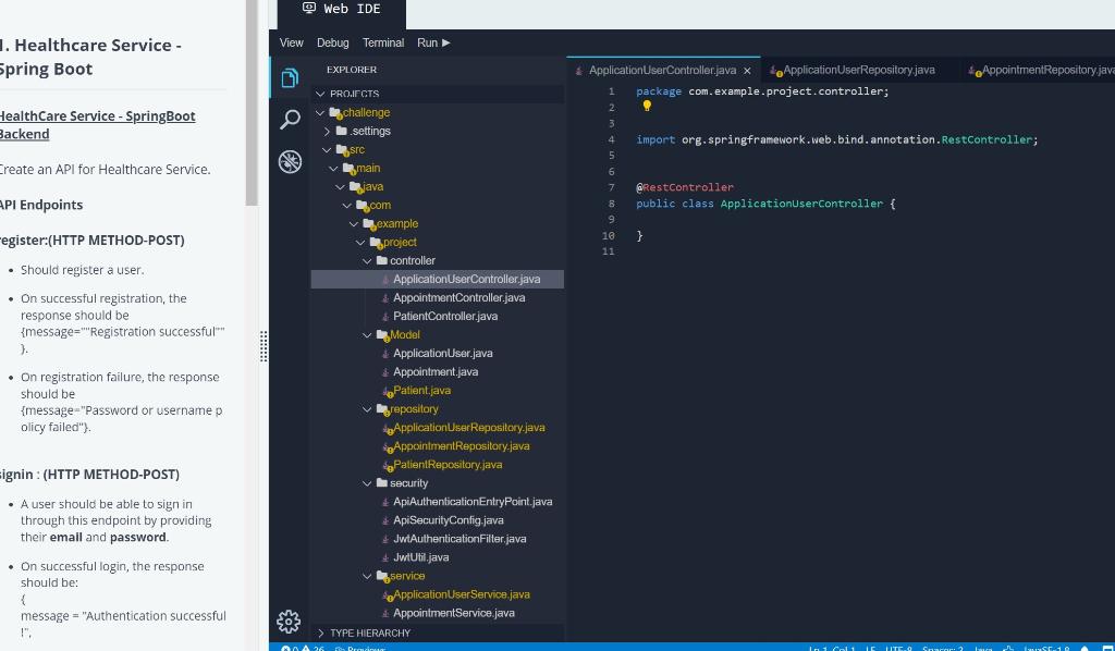 Solved 1. Healthcare Service - Spring Boot HealthCare | Chegg.com